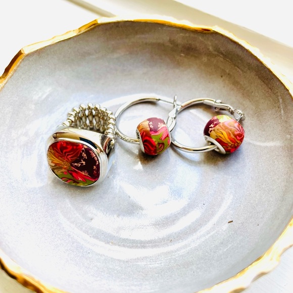 Jewelry | Clay Bead Ring And Earing Set Great Condition | Poshmark